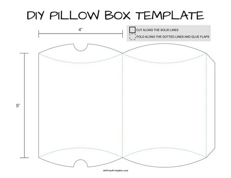 Print Diy Pillow Box Template 5 Inch Free Printable