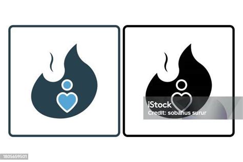 열정 아이콘입니다 마음으로 불을 뿜습니다 핵심 가치와 관련된 아이콘입니다 단색 아이콘 스타일입니다 편집 가능한 간단한 벡터 디자인 개념에 대한 스톡 벡터 아트 및 기타