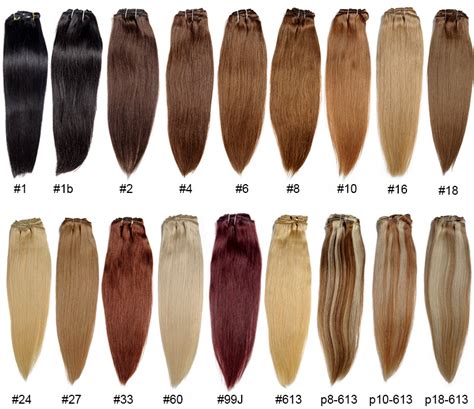 Hair Extensions Color Chart Pe