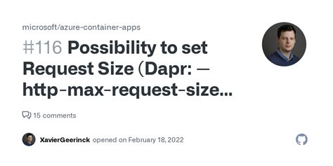 possibility to set request size dapr max request size flag · issue 116 · microsoft