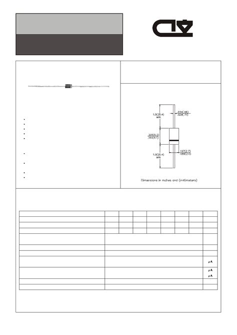In4001 Datasheet12 Pages Cheng Yi Plastic Silicon Rectifier