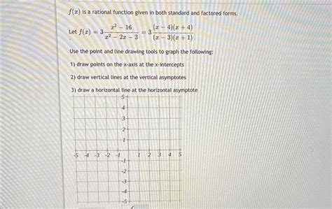 Solved F X Is A Rational Function Given In Both Standard
