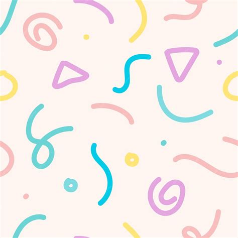 다채로운 귀여운 벡터 멤피스와 원활한 패턴 배경 프리미엄 벡터