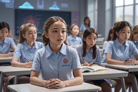 미래 교실에서 공감을 키우는 Ai 강화된 감성 지능 프리미엄 사진