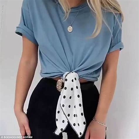 Revealed The Five Simple Ways To Style A Baggy T Shirt Knotted Shirt Outfit Tshirt Outfits