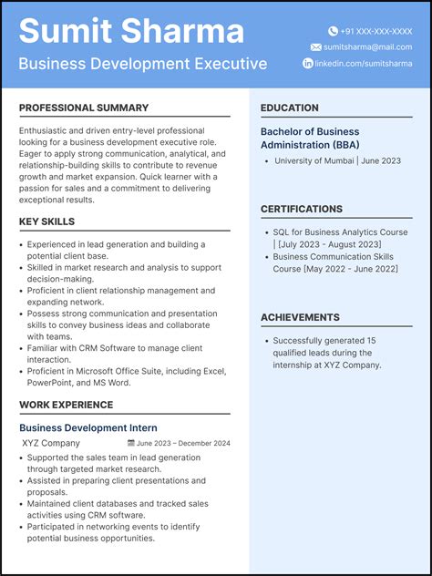 Business Development Executive Bde Resume Examples 2025