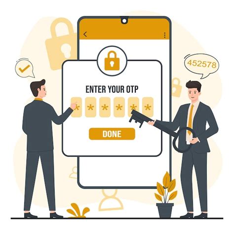 Premium Vector Otp Authentication Secure Verification Onetime Password Vector Illustration