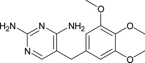 Molecular Structure Of Trimethoprim Showing The Presence Of Four