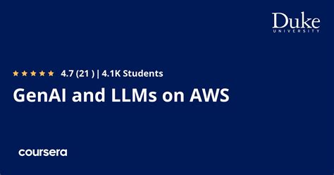 Genai And Llms On Aws Coursera