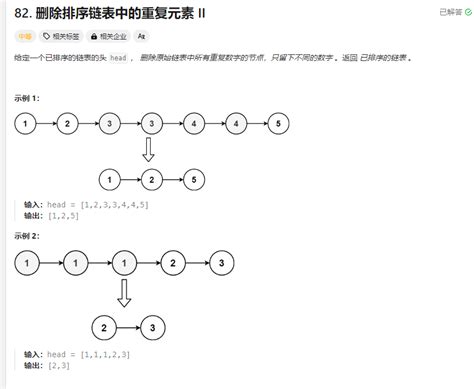 Leetcode 日常刷题 Lc 82 删除排序链表中的重复元素 Ii Csdn博客