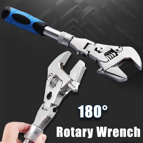 조정 가능한 래칫 렌치 회전 접이식 스패너 욕실 수도꼭지 전문 배관 도구 기계 작업장 수리 도구 Aliexpress