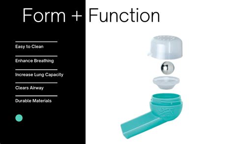 Virth Lung Expansion And Mucus Relief Device Breathing Exercise Flutter Valve Exerciser Clear