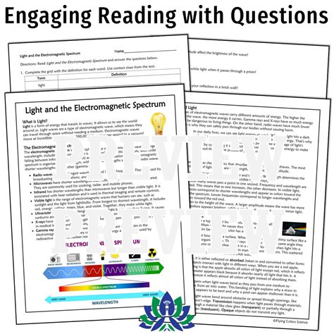 Electromagnetic Spectrum And Light Activity Bundle Flying Colors Science