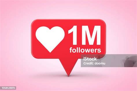 소셜 미디어 네트워크를 사랑 하 고 1 백만 추종자 기호로 심장 아이콘 3 차원 렌더링 1000000에 대한 스톡 사진 및 기타 이미지 1000000 소셜 미디어