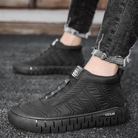 Купити Чоловічі черевики Зимове високе парусинове взуття Модне бавовняне взуття Модні черевики