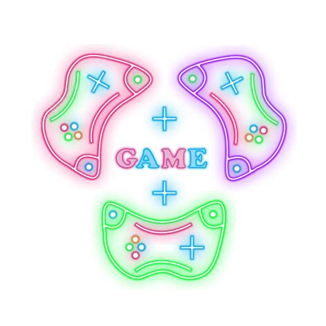 다채로운 네온 게임 디자인 Png 게임 클립 아트 Png 게임 이미지 네온 게임 Png 일러스트 및 벡터 에 대한 무료