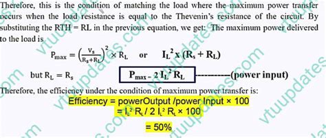Prove That The Circuit Efficiency During Maximum Power Transfer From