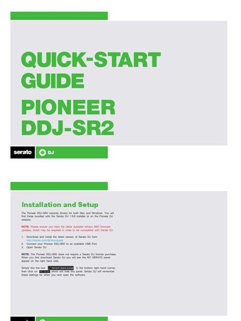 Pioneer Dj Ddj Sr2 Quickstart Guide Pdf Parameter Computer