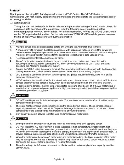 Vfd E Quick Start Pdf Electric Motor Alternating Current