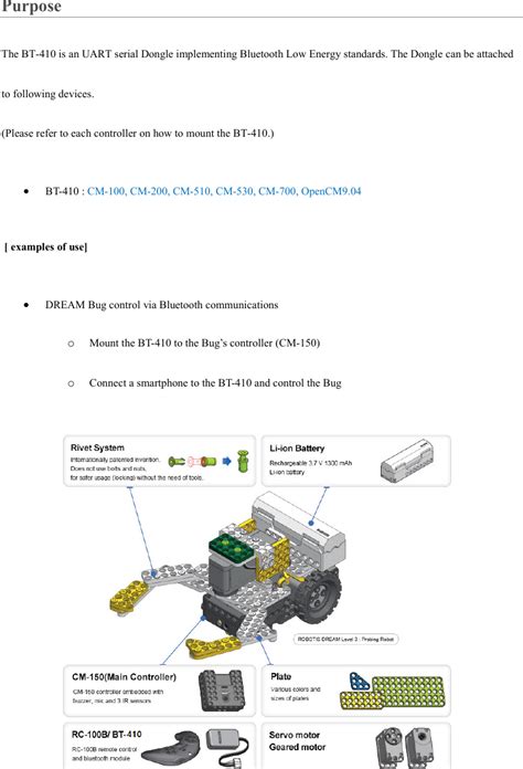 Robotis Bt 410 Bluetooth User Manual Manual Revision 01
