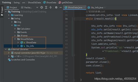 Java Swing Jtable组件展示从mysql数据库中获取到的的数据，可点击按钮查询数据并展示。java怎么通过按钮点击查询数据信息