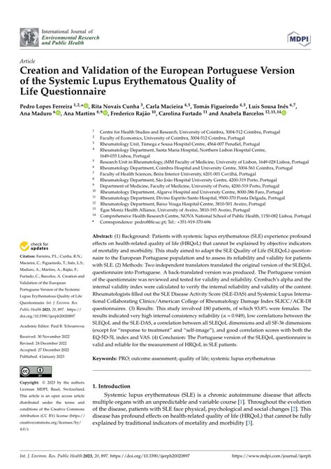 Pdf Creation And Validation Of The European Portuguese Version Of The