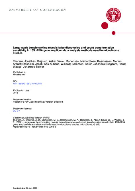 Pdf Large Scale Benchmarking Reveals False Discoveries And Count Transformation Sensitivity In