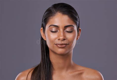 Skincare Glow And Woman With Makeup Closed Eyes And Dermatology On