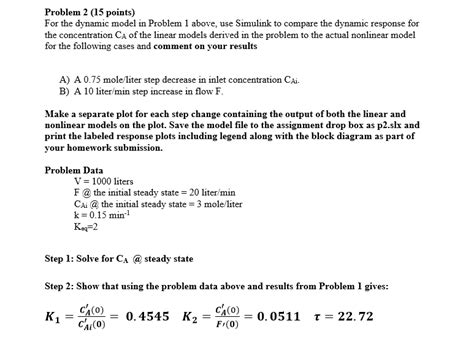 Problem Points For The Dynamic Model In Chegg