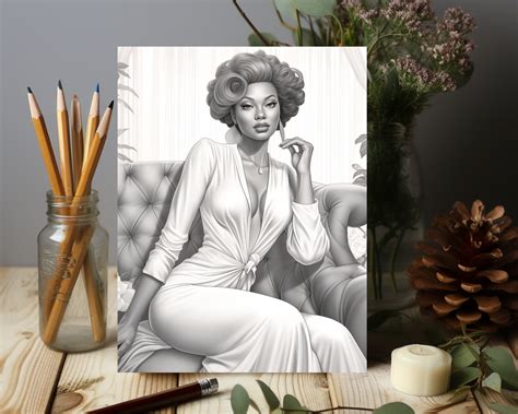 Adult Coloring Pages Fashion Black Woman Printable Coloring Etsy