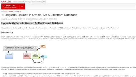 Upgrade Options In Oracle 12c Multitenant Database
