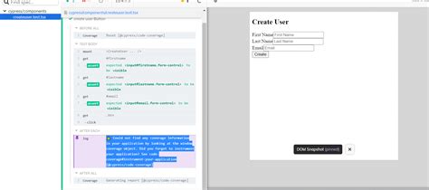 Javascript Cypress Unit Testing Show Empty Coverage Object Or Not