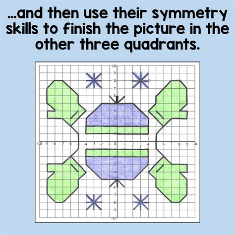 Winter Symmetry And Reflection Coordinate Plane Mystery Graphing Picture Made By Teachers