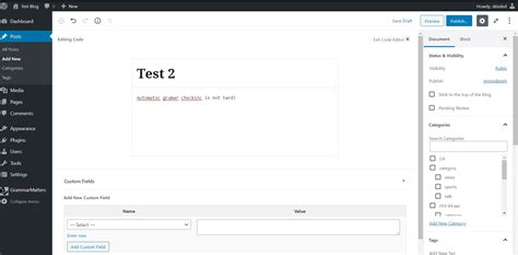 Grammar Matters Automatic Grammar Checker Plugin For Wordpress By Coderevolution