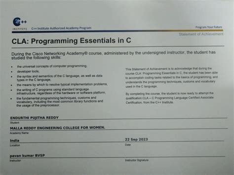Endurthi Pujitha Reddy On Linkedin Programmingessentials Ccourse