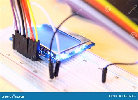 Close Up Of An LCD Display On A Breadboard Microcontroller Picture Image