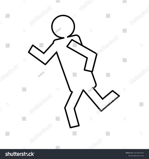 Emergency Exit Sign Black White Stock Vector Royalty Free Shutterstock