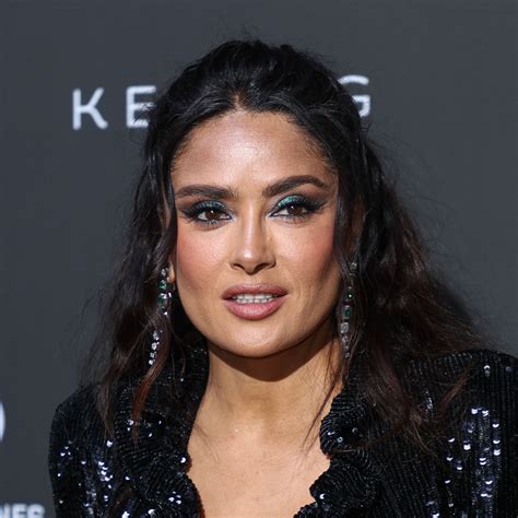 Salma Hayek Shares One Of Her Top Wellbeing Tips Wearing Just A Towel