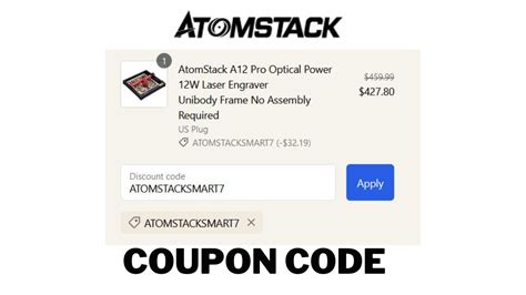 75 Off Atom Stack Coupon Code Atomstack Laser