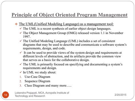 management of object oriented project ppt