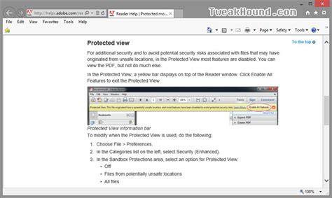 turn on adobe reader protected view tweakhound