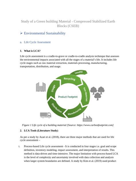 Study Of A Green Building Material Cseb Block Pdf Life Cycle Assessment Secondary Sector