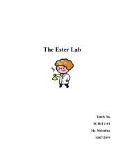 Chem Report Ester Lab Pdf The Ester Lab Emily Xu SCH4U1 01 Ms Moledina 10 07 2019 Purpose