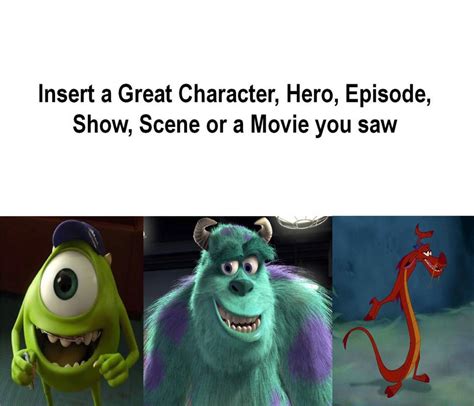 Sulley Mike And Mushu Likes Blank Meme By Animationfan2013 On Deviantart