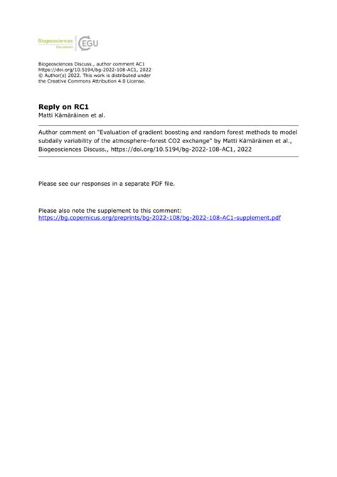 Pdf Evaluation Of Gradient Boosting And Random Forest Methods To Model Subdaily Variability Of