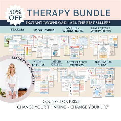 Therapy Mega Bundle Worksheets Counselling Tools Etsy Uk