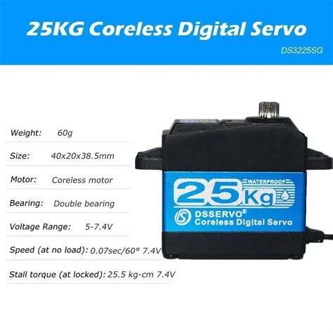 Servo 25kg Ds3225sg 180degree Metal Gear Coreless Digital Servo Motor
