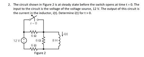Solved 2 The Circuit Shown In Figure 2 Is At Steady State