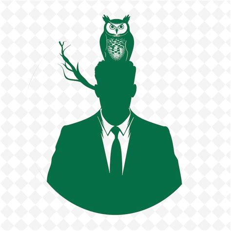A Man With An Owl On His Head Premium Ai Generated Psd
