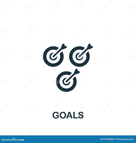 Goals Icon Monochrome Simple Sign From Performance Collection Stock Vector Illustration Of